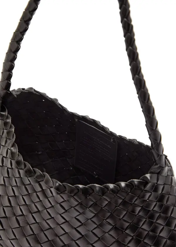 Dragon Diffusion Rosanna Woven Leather Shoulder Bag - Black