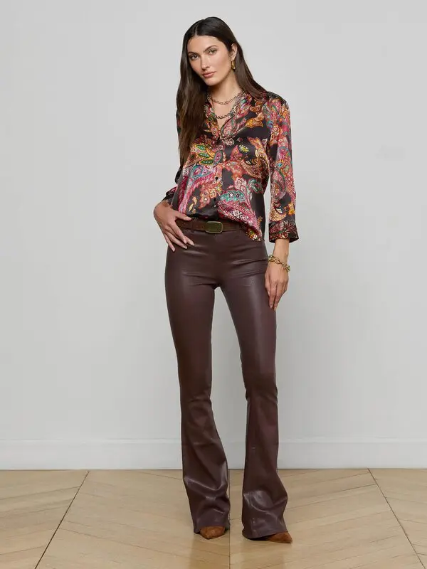 L'Agence Dani Silk Blouse Top