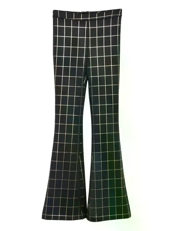 Cynthia Rowley Checked Flared Trousers