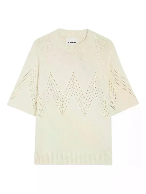 JIL SANDER Textured Zig-zag Knit T-shirt