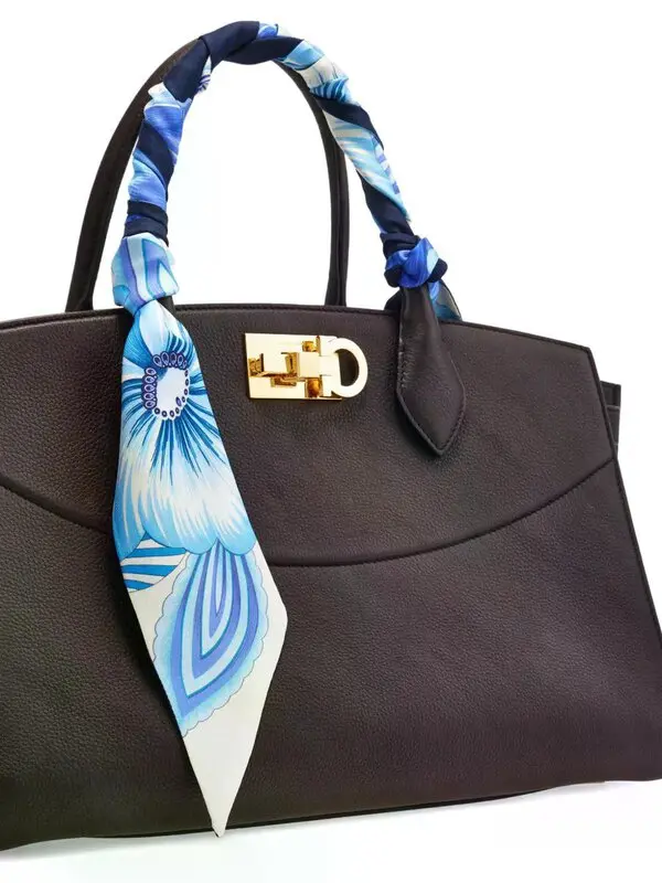 FERRAGAMO Brezza-print Silk Scarf - Blue