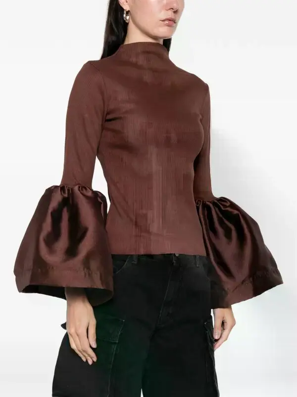 MARQUES' ALMEIDA Turtleneck Puff-sleeve Top