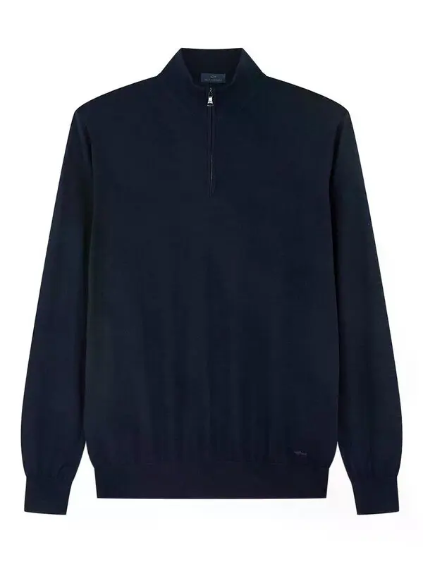 Paul & Shark Half-zip Shark Embroidery Sweater - Blue