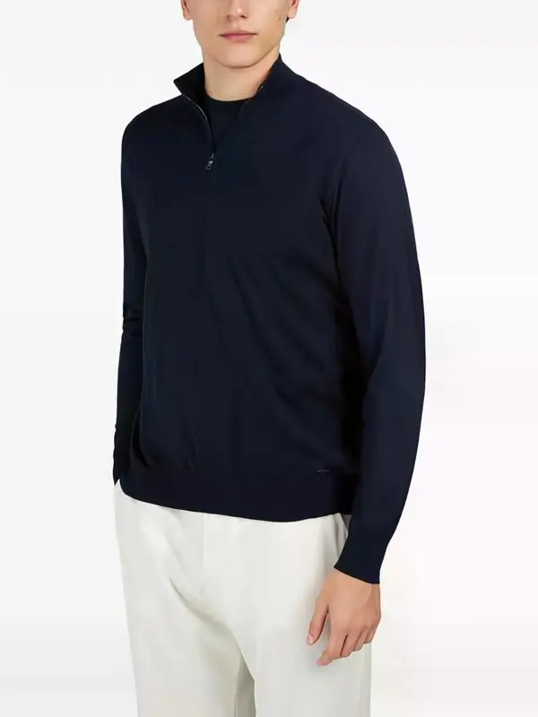 Paul & Shark Half-zip Shark Embroidery Sweater - Blue