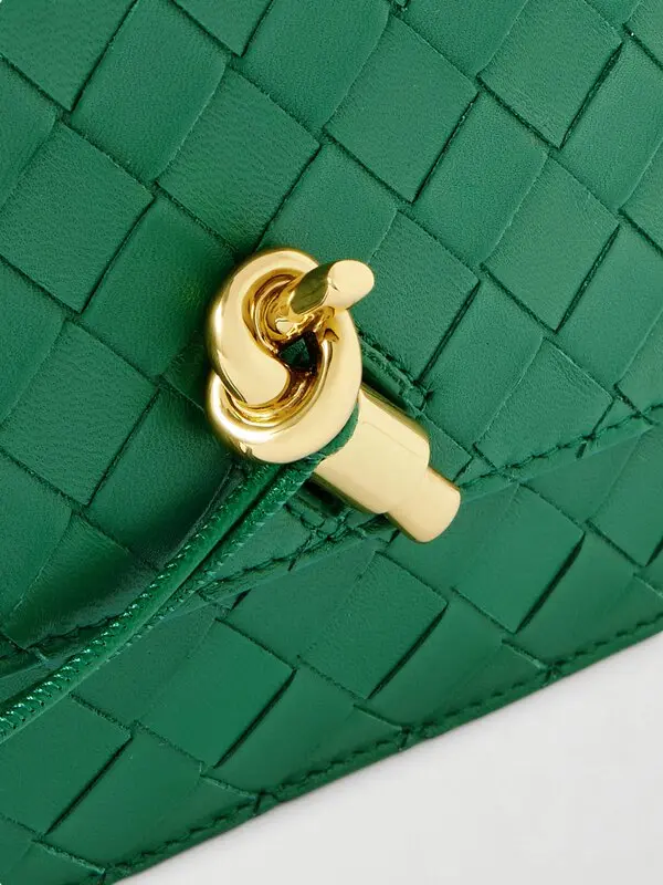 Bottega Veneta Intrecciato Leather Pouch - Green