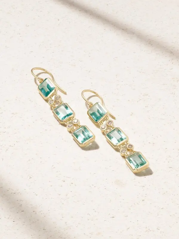 Ileana Makri 18-karat Apatite And Diamond Drop Earrings - Gold