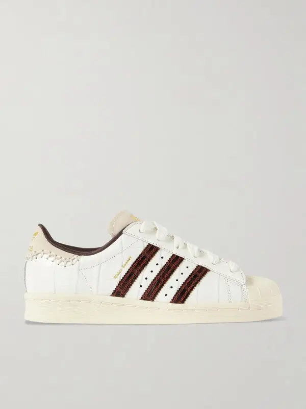 ADIDAS ORIGINALS Wales Bonner Superstar Croc-effect Leather Sneakers - Neutrals