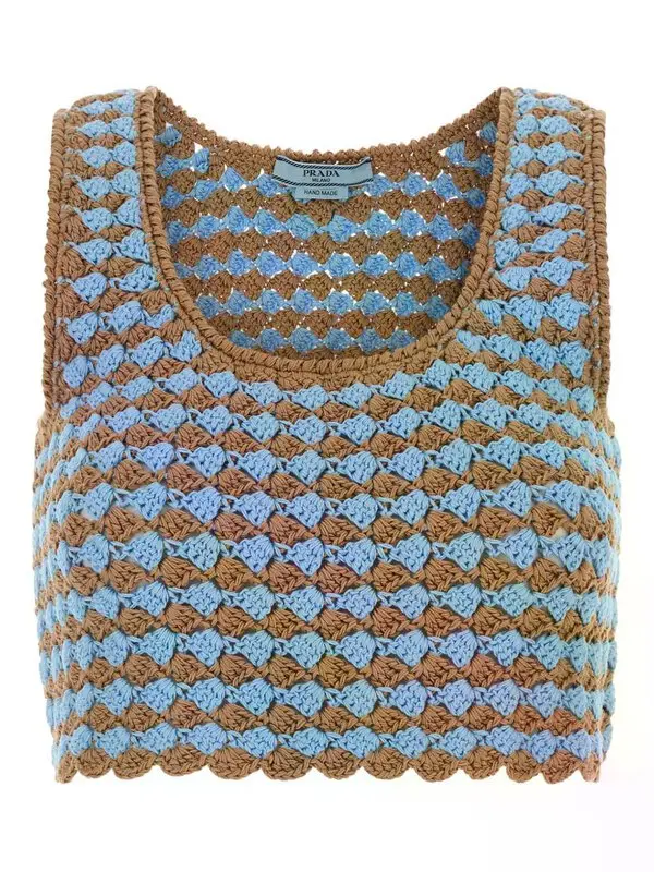 Prada Crochet-knit Top - Blue