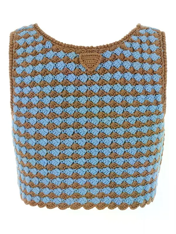 Prada Crochet-knit Top - Blue