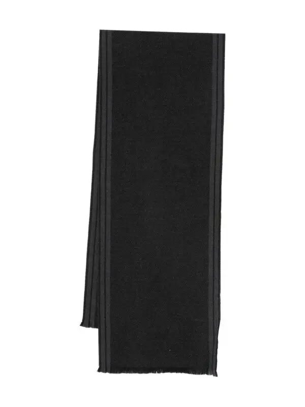 Zegna Striped-trim Scarf - Black