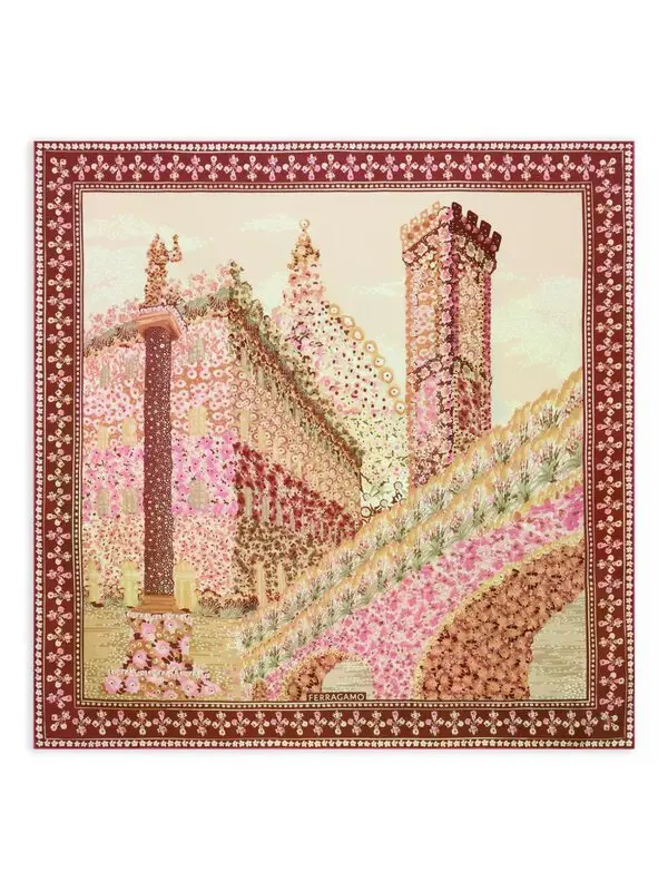 FERRAGAMO Palazzo-print Silk Scarf - Red