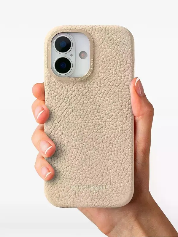 MAISON DE SABRE Leather Iphone 17 Case - Neutrals
