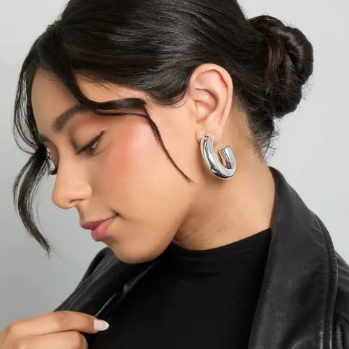 Bcbgmaxazria Sculptural C-shaped Hoop Earrings