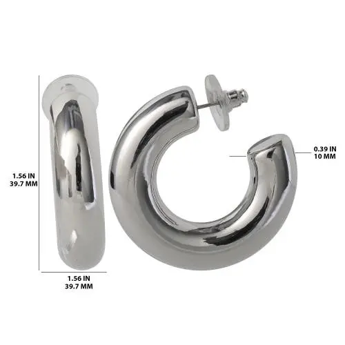 Bcbgmaxazria Sculptural C-shaped Hoop Earrings