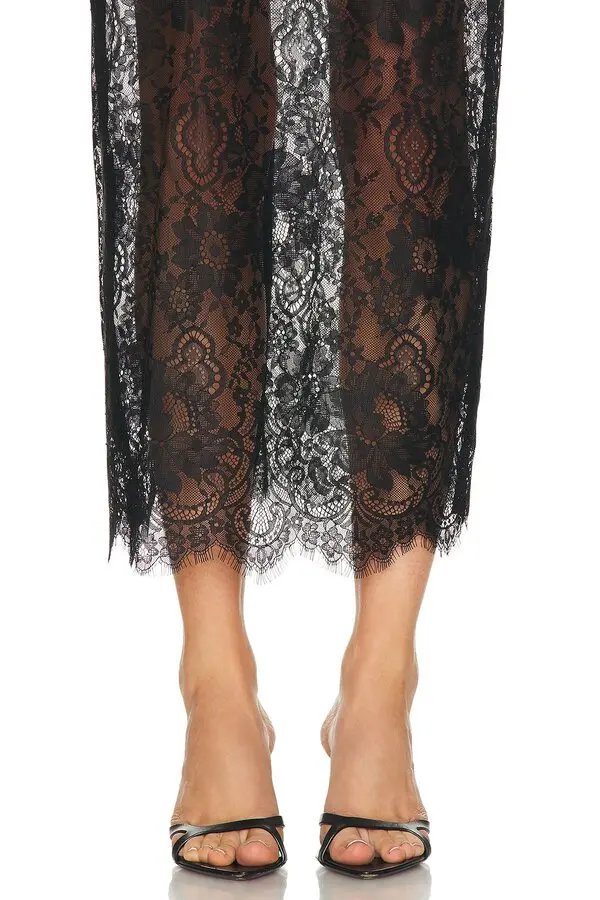 LoveShackFancy Ilene Skirt - Black
