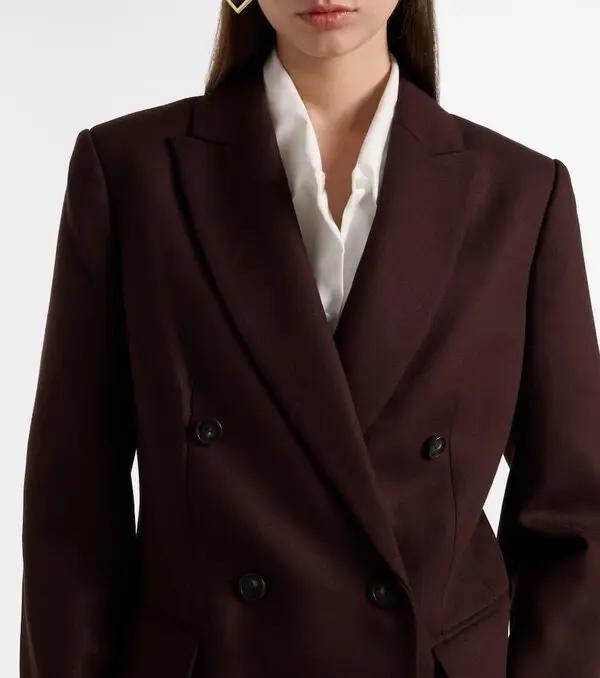 Vince Double-breasted Blazer - Brown