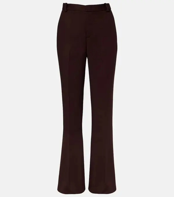 Vince Mid-rise Flared Trousers - Brown