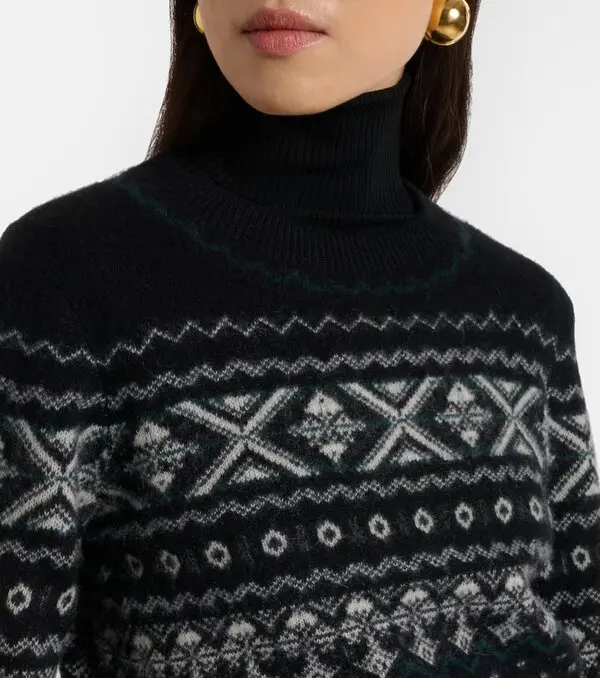 Vince Fair Isle Cashmere Sweater - Black