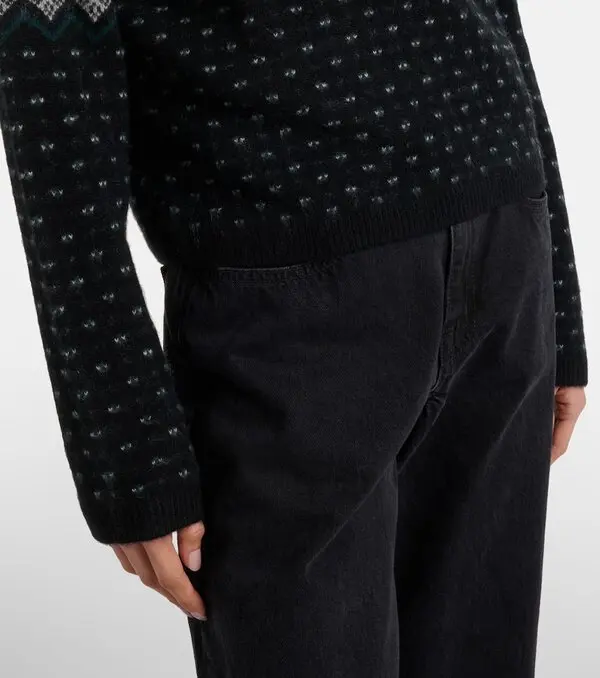 Vince Fair Isle Cashmere Sweater - Black