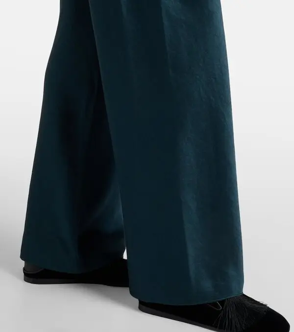 Vince High-rise Wide-leg Pants - Green