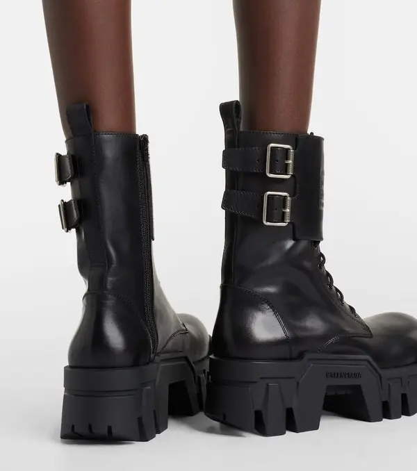 Balenciaga Bulldozer 25 Leather Platform Combat Boots