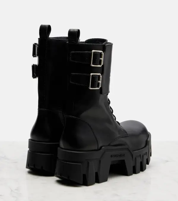 Balenciaga Bulldozer 25 Leather Platform Combat Boots