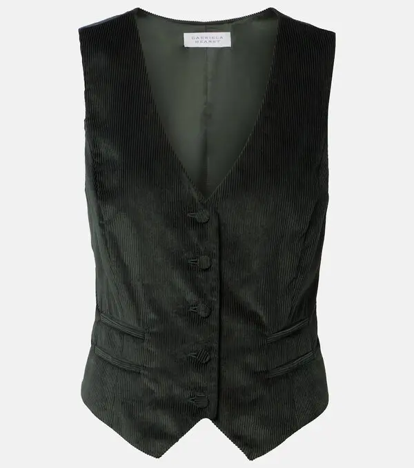 Gabriela Hearst Coleridge Cotton Corduroy Vest - Green