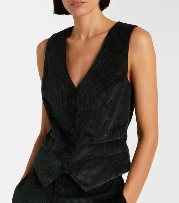 Gabriela Hearst Coleridge Cotton Corduroy Vest - Green