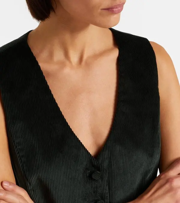 Gabriela Hearst Coleridge Cotton Corduroy Vest - Green