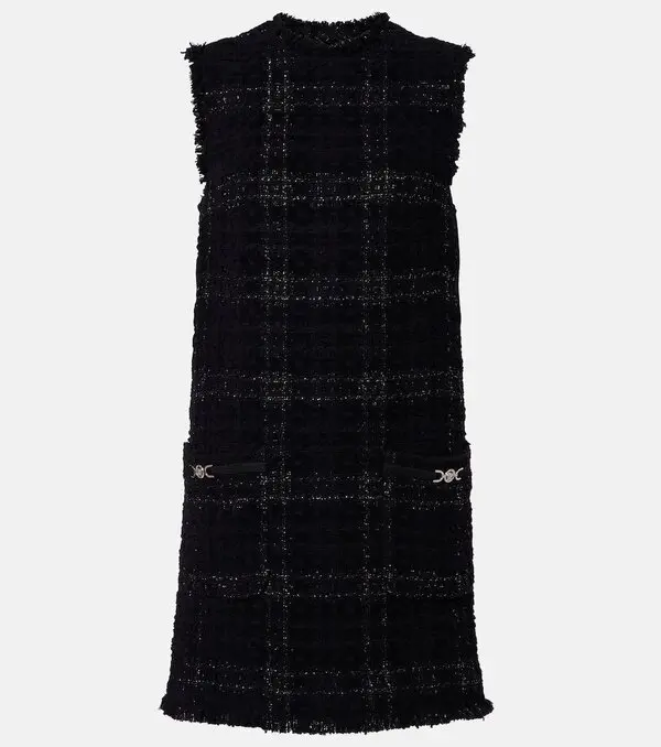 Versace Medusa '95 Cotton-blend Tweed Minidress - Black