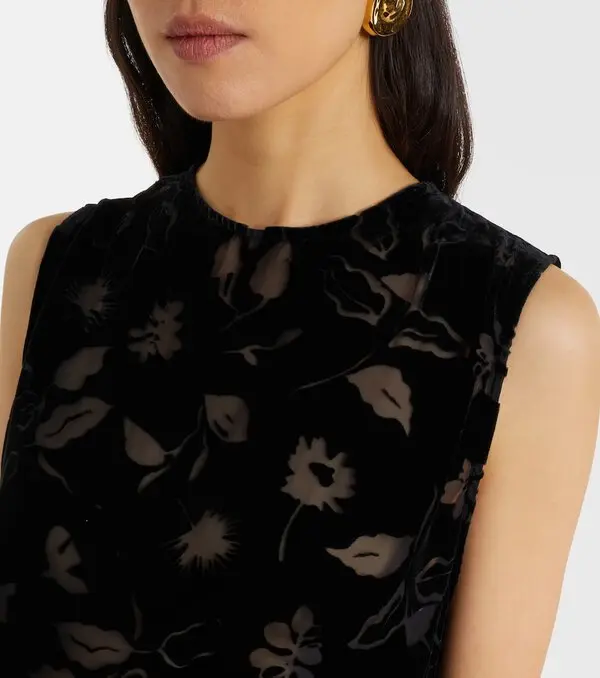 Asceno Trento Devoré Velvet Top - Black