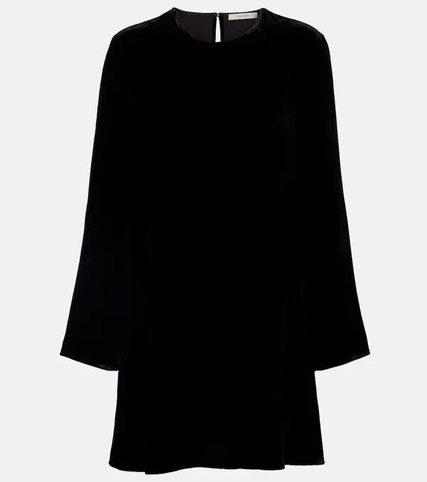 Asceno Larissa Velvet Minidress - Black