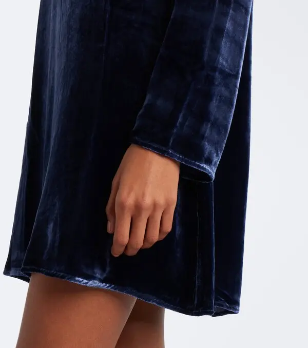 Asceno Larissa Velvet Minidress - Blue