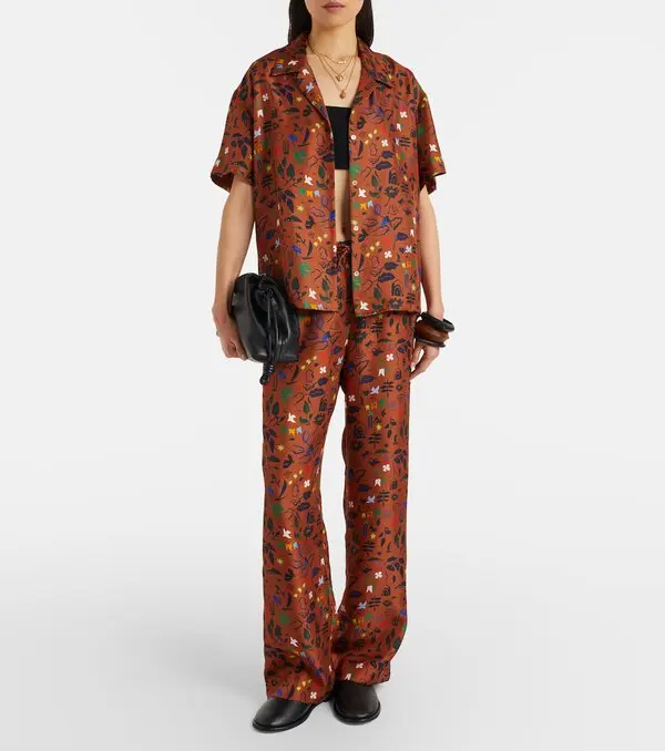 Asceno Prague Printed Silk Twill Shirt