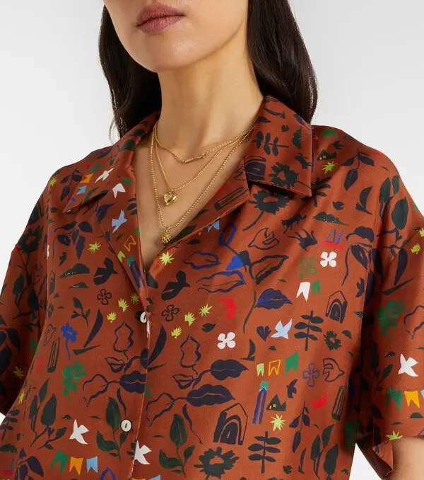 Asceno Prague Printed Silk Twill Shirt