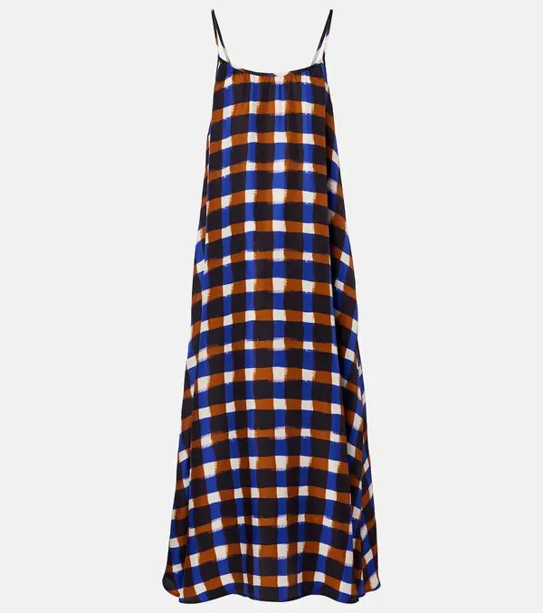 Asceno Napoli Checked Maxi Dress - Multicoloured
