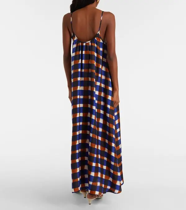 Asceno Napoli Checked Maxi Dress - Multicoloured