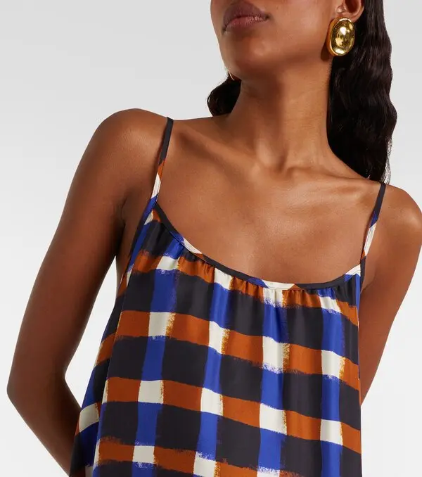 Asceno Napoli Checked Maxi Dress - Multicoloured