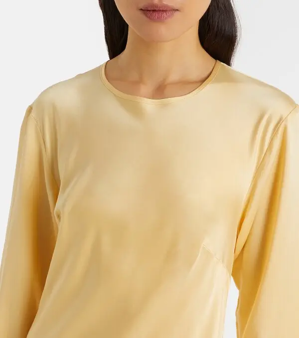 Asceno Salina Silk Charmeuse Midi Dress