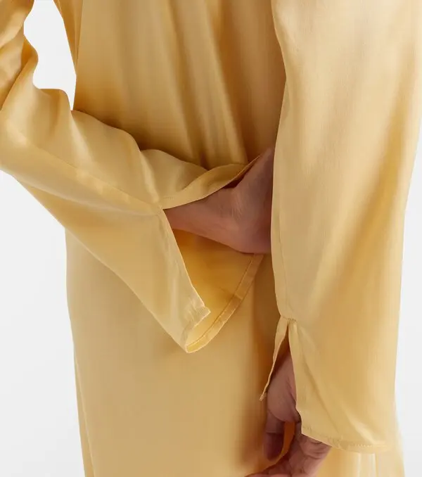 Asceno Salina Silk Charmeuse Midi Dress