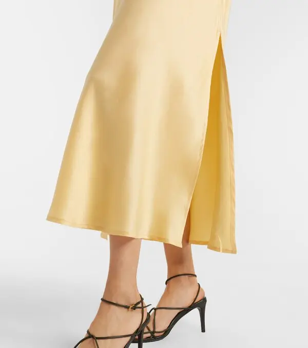 Asceno Salina Silk Charmeuse Midi Dress