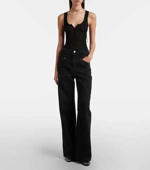 Isabel Marant Étoile Lemony Wide-leg Jeans - Black