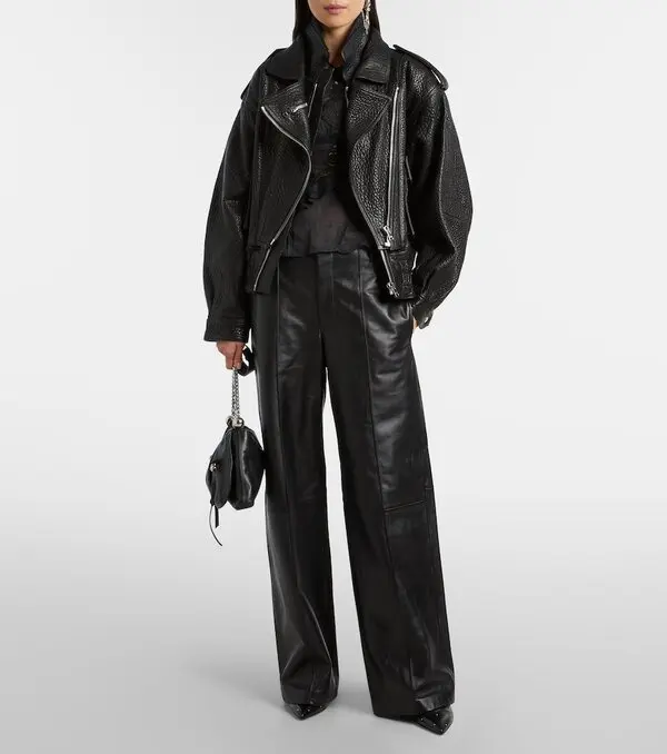 Isabel Marant Étoile Aneli Leather Biker Jacket - Black