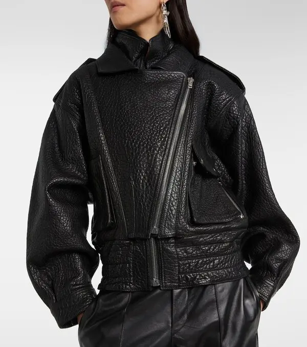 Isabel Marant Étoile Aneli Leather Biker Jacket - Black