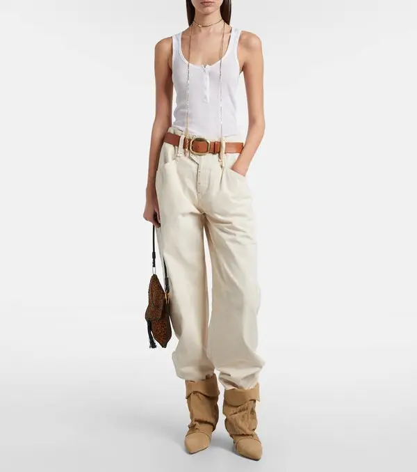 Isabel Marant Étoile Edrik 45 Perforated Suede Ankle Boots - Beige