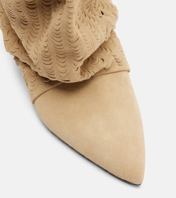 Isabel Marant Étoile Edrik 45 Perforated Suede Ankle Boots - Beige