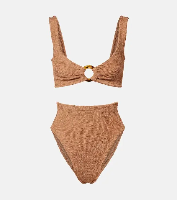 Hunza G Nadine Ring-detail Bikini - Brown