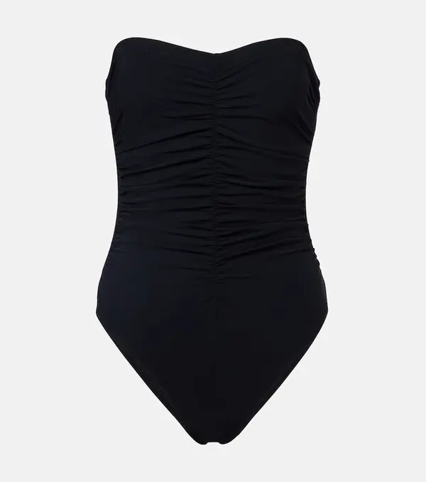 KARLA COLLETTO Basics Ruched Strapless Swimsuit - Black