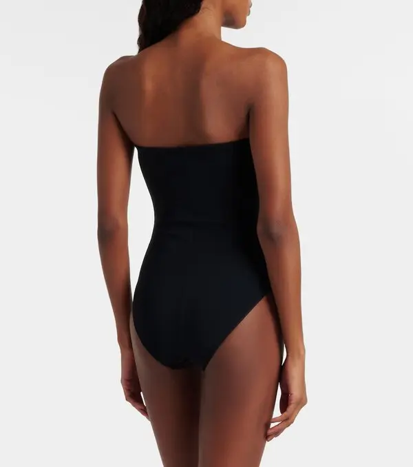 KARLA COLLETTO Basics Ruched Strapless Swimsuit - Black