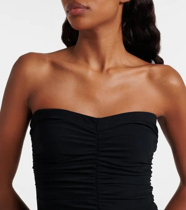 KARLA COLLETTO Basics Ruched Strapless Swimsuit - Black